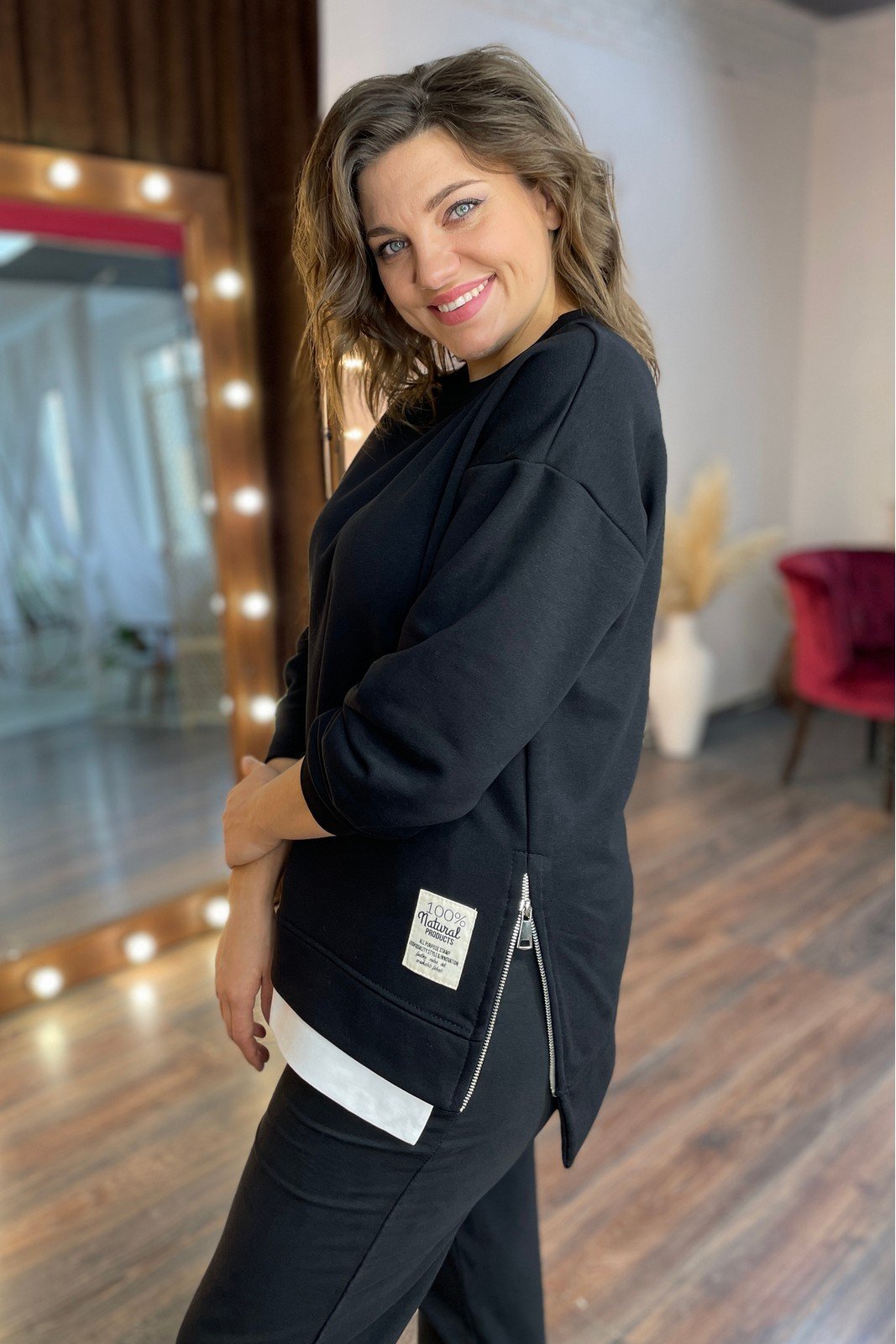 Джемпер 2101 черный Rumoda купить в интернет магазине Велесмода